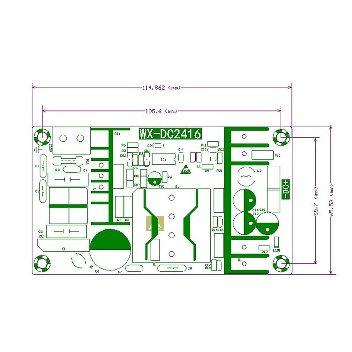 Dasiter AC-DC Buck Converter AC 100-240V to DC 24V 6A Step-Down Converter Module 150W Isolation Switching Power Supply Module SMPS Power Converter (24V 6A 150W)