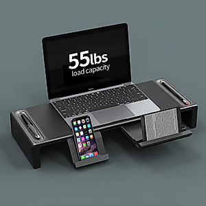 Zimilar Monitor Stand, Length Adjustable Monitor Riser, Foldable Monitor Stand Riser with Pen Slot, Phone/Tablet Holder, Computer Stand Riser for Monitor, Laptop, PC, Printer