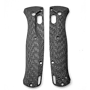 Aibote 1 Pair Full 3K Carbon Fiber Handle Scales Replacement Grips Designed for Benchmade Bugout 535 DIY Tool Handles Patch