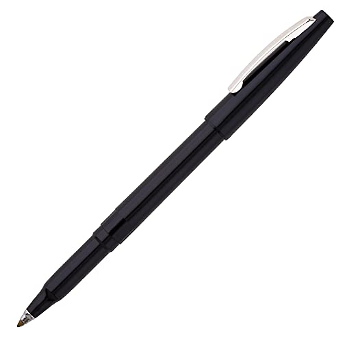 Pentel® Rolling Writer® Pens, Medium Point, 0.8 mm, Black Barrel, Black Ink, Pack Of 12 Pens