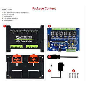 Industrial 6-Channel Relay Module for Raspberry Pi Zero WH with RS485/CAN Bus Power Supply & Photocoupler Isolation Protections @XYGStudy