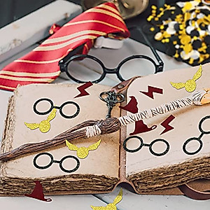 Wizard Table Confetti Glitter Red White Black and Gold Confetti for Tables Baby Shower Confetti for Tables Wizard Party Decorations Foil Confetti Bulk for Wizard Themed Party Favors Supplies