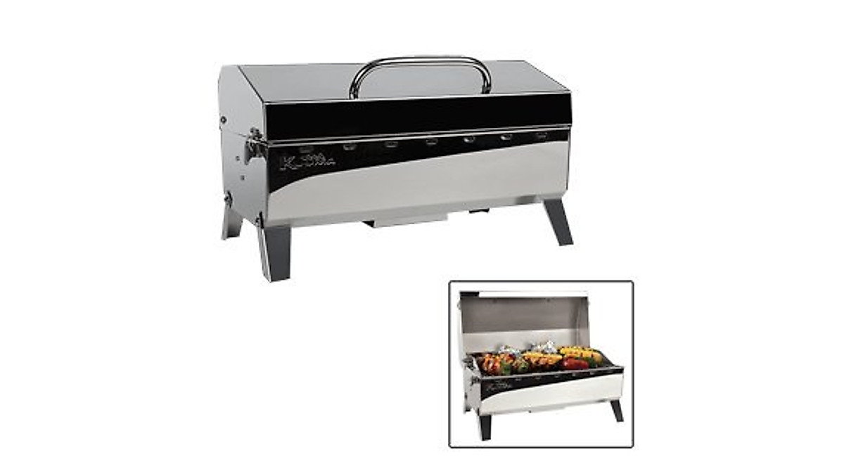 Portable Camco Stow N' Go 160 Gas Grill with Thermometer