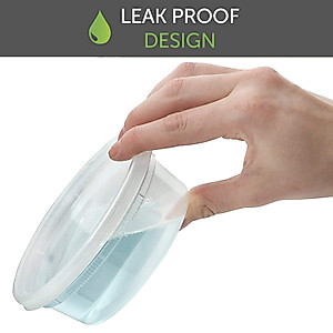 50pk 8oz Small Plastic Containers with Lids - Slime Containers with lids Freezer Containers Deli Containers with Lids - Food Containers Meal Prep Food Prep Containers Plastic Food Containers with Lids