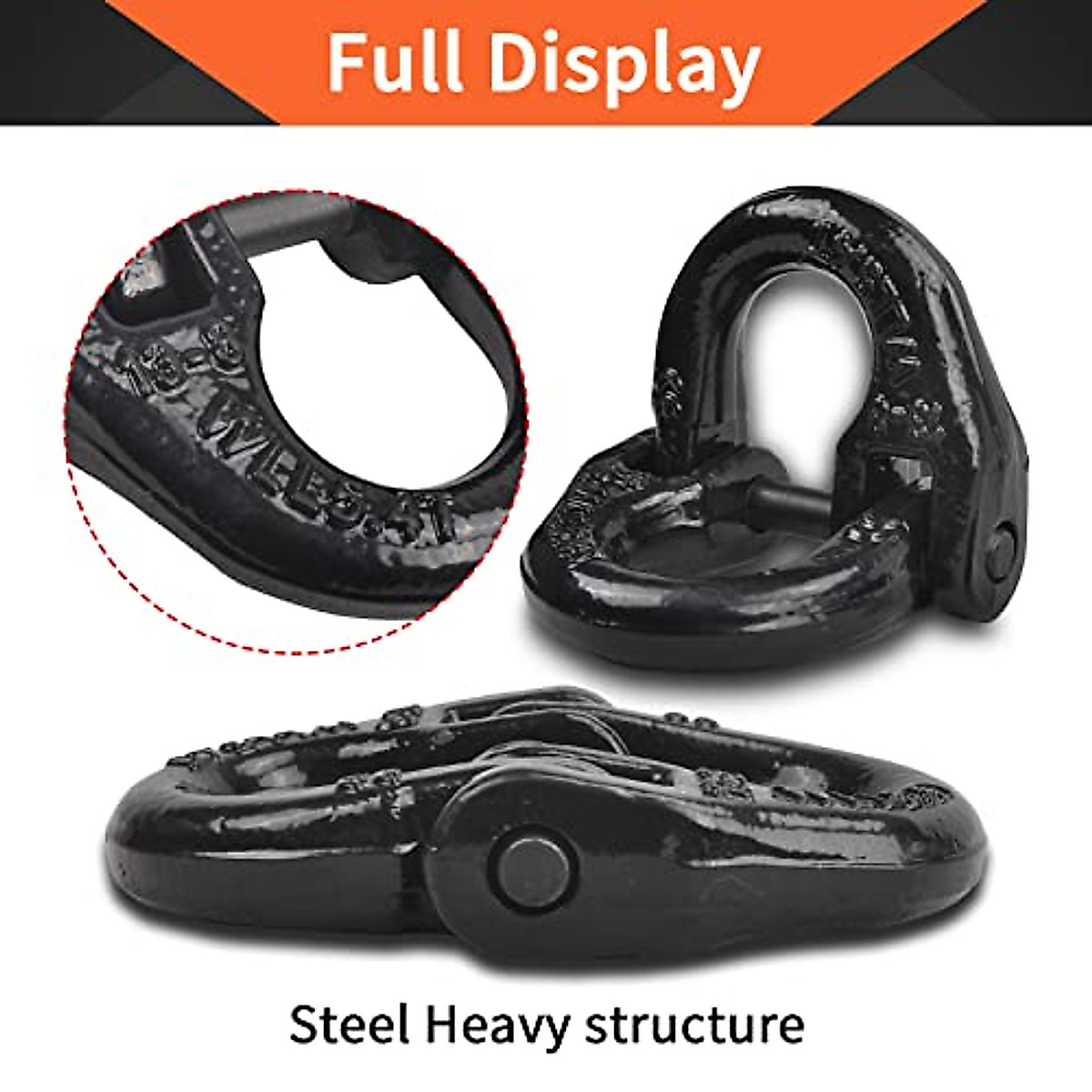 TBAPFS 1/2" Grade 80 Alloy Steel Hammerlock Coupling Link, Tow Hitch Hammer Lock Safety Trailer Chain Adapter Connector Link for Heavy Super Duty Truck Chain Hitch, 12000 Lbs Work Load Limit - Black