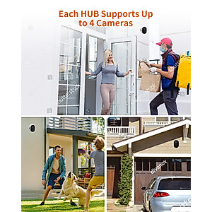 ZJX Wireless Camera System for Home Security, Outdoor Cam with Infrared Night Vision, Body Recognition, Motion Detection and IP65 Waterproof, white (BC-01)