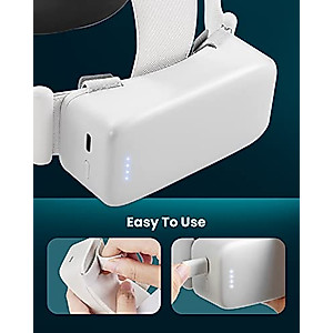 Battery Pack for Oculus/Meta Quest 2, Accessories for Oculus Quest 2, GEEKERA 6700mAh VR Power Bank for Extra 2.5-3.5H Playtime, Compatible with Original Oculus Quest 2 and Elite Strap, Quick Install