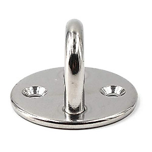 304 Stainless Steel Round Eye Pad Plate 5/16&quot; 8mm Anchor Mount Great for Yoga Swings Hammocks/Boat Rigging/Marine Deck Hardware/Suspension Training Straps