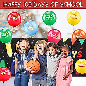 100th Day of School Banner Decoration Outdoor 100 Days Smarter Banner 100 Days School Theme Balloons Yard Backdrop Sign for Kindergarten Preschool Primary School 100th Day Party Favor Supplies