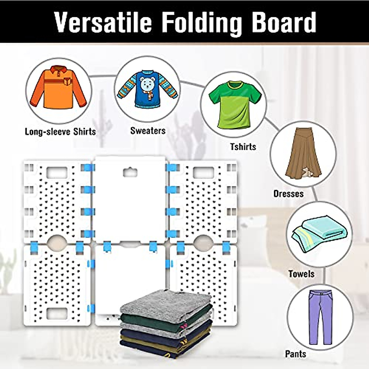 BoxLegend Version 4 Shirt Folding Board t Shirts Clothes Folder Durable Plastic Laundry folders Folding Boards Helper Tool for Adults and Children, White