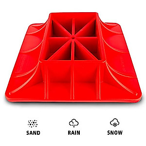 ZESUPER Off-Road Base High Lift Jack Base Plate Compatible with Hi Lift Jack PP Pad to Alleviate Jack Hoisting Sinkage (Red)