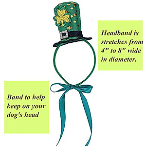 St Patrick's Day Hat for Dogs and Buffalo Plaid St. Patty's Green Dog Bandana