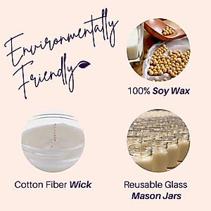 Nika's Home Black Raspberry & Vanilla Soy Candle 12oz Mason Jar Non-Toxic White Soy Candle-Hand Poured Handmade, Long Burning 50-60 Hours Highly Scented All Natural, Clean Burning Gift Décor