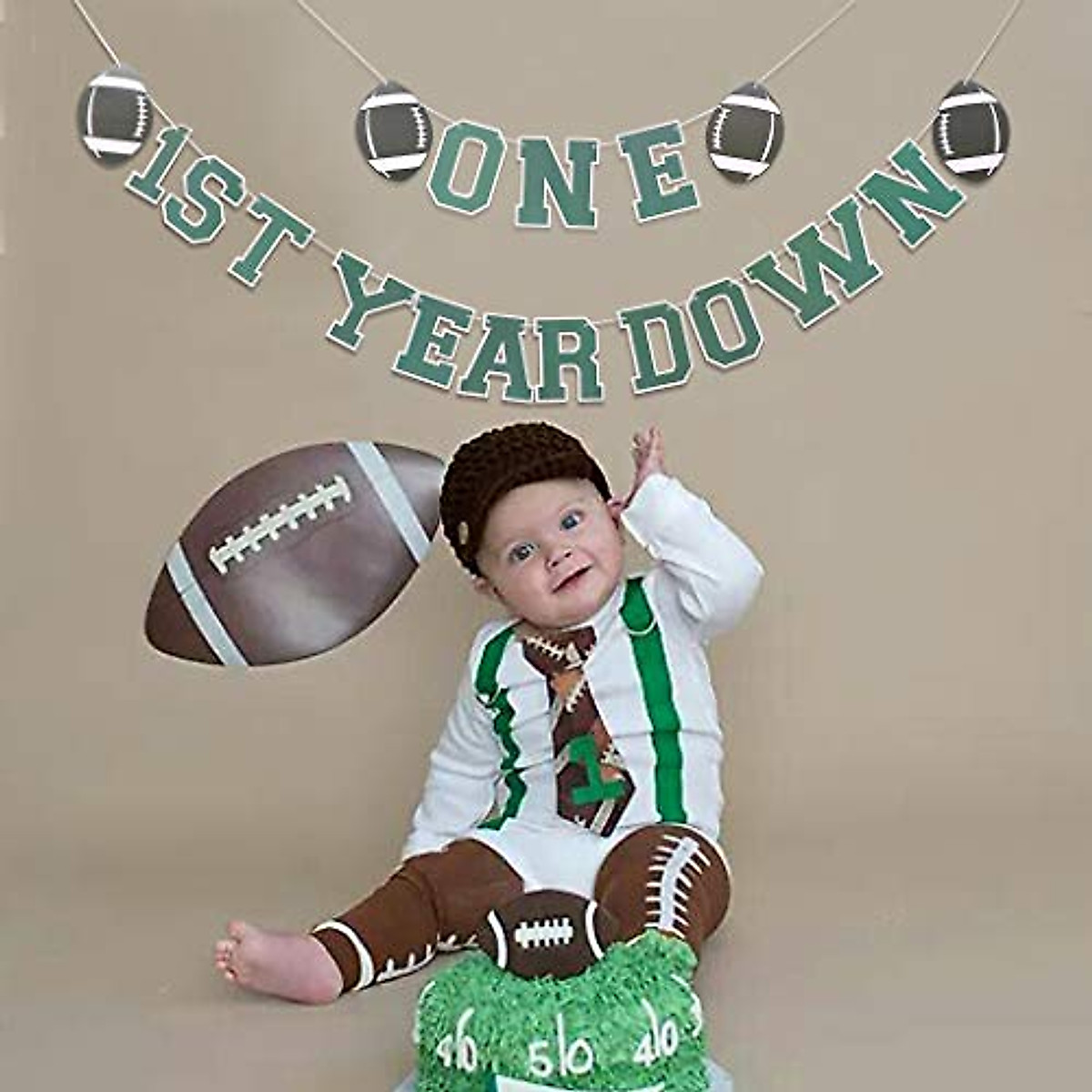 Football Birthday 1st Year Down Banner - Below First Grade, Football Theme Banner, First Birthday Party Decorations, Super Bowl Birthday Sports Party, Personalized Super Bowl Decoration.