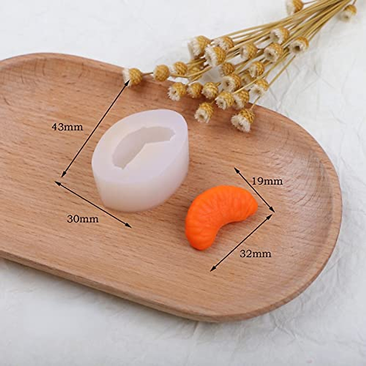 HPBS Silicone Simulation Fruit Orange Mold, DIY, Model for Scented Candle Aromatherapy Gypsum Baking 橘瓣43mm*30mm