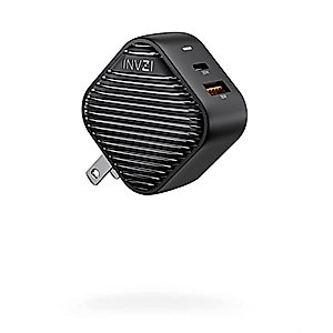INVZI GaN USB C Charger 38W, Dual Port PPS Fast Charger with PD 20W USB-C and QC 18W USB-A Wall Charger with Foldable Plug for iPad Pro/Mini, iPhone 14 13 12 11 Pro Max, Pixel, Apple iWatch, AirPods