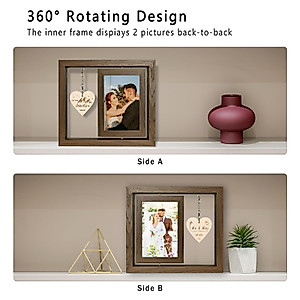 EYITUPC Rotating Floating Mr and Mrs EST 2025 Picture Frame, Wedding Gifts Bridal Shower Gifts Engagement Gifts for Newlywed Couples