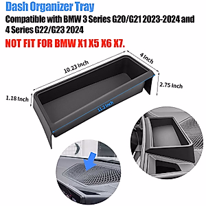 Jaronx Compatible with BMW 3 4 Series Center Console Organizer, 12.3 inch Touch Screen Dash Console Organizer for 3' G20 2023-2024/4' G22 2024,for BMW Dashboard Tray
