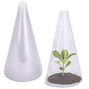 DECOHS 20 PCS Garden Cloches for Plant-Reusable Plastic Plant Bell Cover-Connectable Transparent Plant Covers for Protection Vegetables Seed from Frost Animal