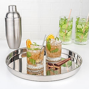 Restaurantware Bar Lux 5 Inch Spoon Straws 2 Food-Grade Reusable Cocktail Straws - Built-In Spoon Dishwashable Stainless Steel Cocktail Spoons For Drinking And Stirring