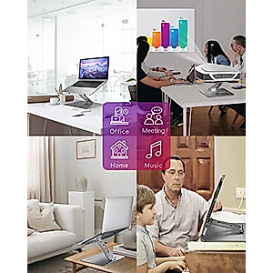 brocoon Laptop Stand, Adjustable Laptop Stand for Desk, Ergonomic Aluminum MacBook Stand with Heat-Vent, Laptop Riser Compatible for 10-17" Laptops