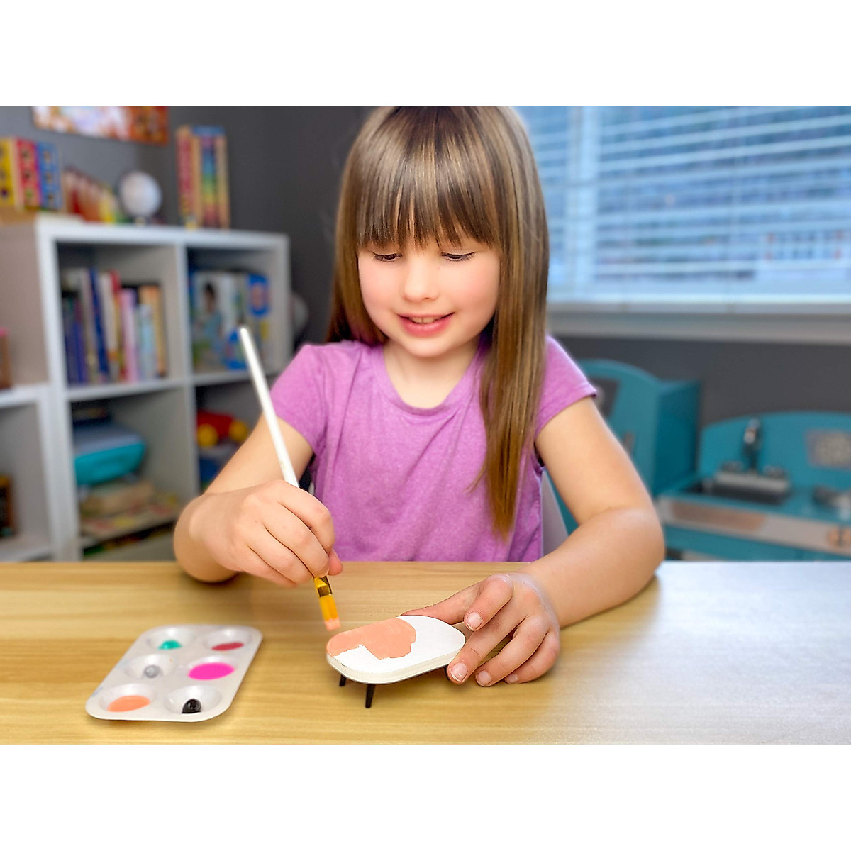 Pidoko Kids Wooden Dollhouse Furniture (33 Pcs) and 5 Family Dolls - DIY Accessories - Kitchen, Bathroom, Living Room, Bedroom