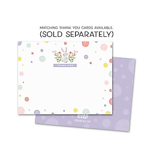 Koko Paper Co Sweet Little Bunny Baby Shower Invitations and Diaper Raffle Tickets | Pack of 25 Fill-in Invitations, Diaper Raffle Tickets and Envelopes | Printed on Heavy Card Stock.