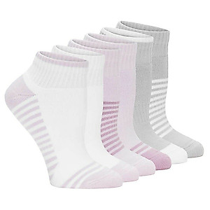 Lemon Women's Ankle Socks Powder Soft, 5-9.5 Shoe Size, 6 Pairs, White (1545592)