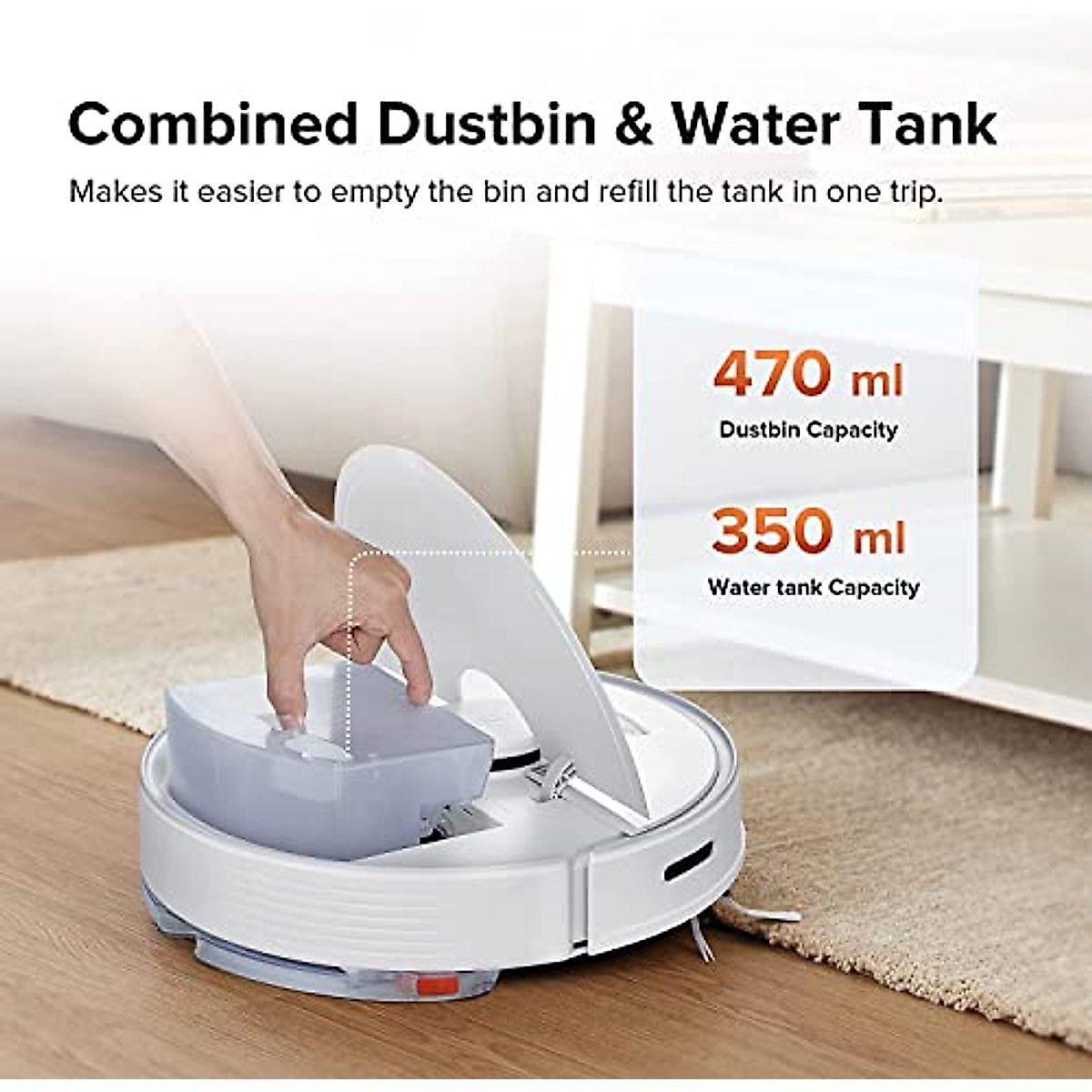 roborock Q7 Max Robot Vacuum and Mop Cleaner, 4200Pa Strong Suction, Lidar Navigation, Multi-Level Mapping, No-Go&No-Mop Zones, 180mins Runtime, Works with Alexa, Perfect for Pet Hair(White)