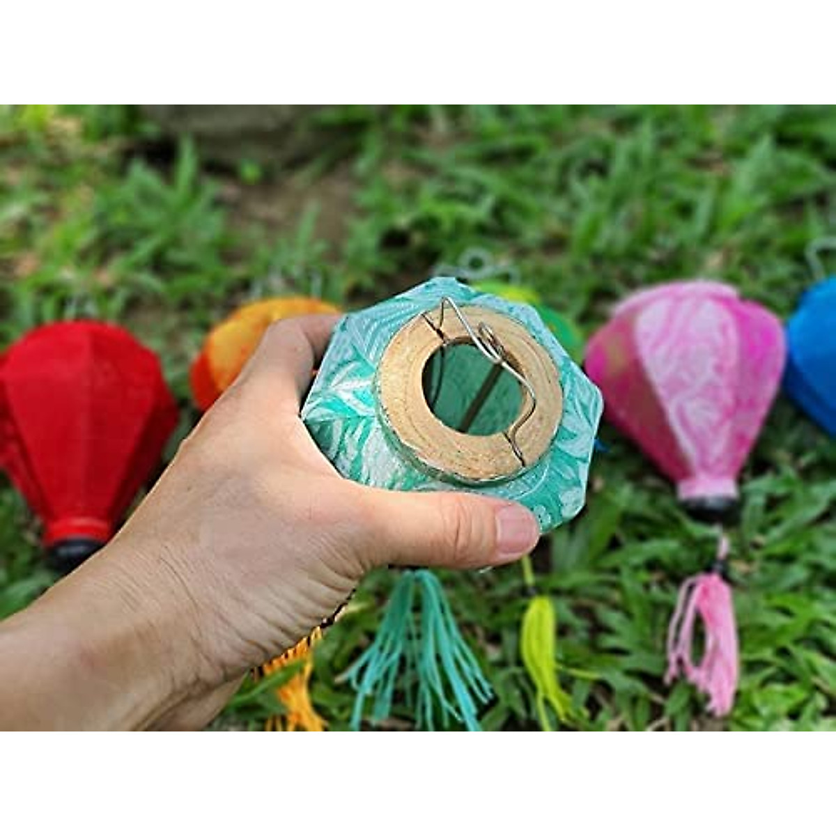 Set of 8 Mini String Silk Lanterns 10cm Vietnam Lanterns for Wedding Decor Christmass Tree Decor Home Decor Garden Party Decor