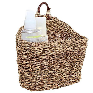 MyGift 6.5 Inch Handwoven Rattan Wall Hanging Storage Basket, Small Decorative Baskets