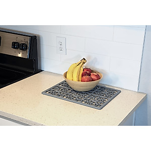 GASARÉ, Extra Large, Thick, Silicone Trivet for Hot Dishes, Pots, and Pans, Heat Resistant Mat for Countertop, Hot Pad for Kitchen, Easy to Clean, 16 x 12 x 3/8 Inches, Gray