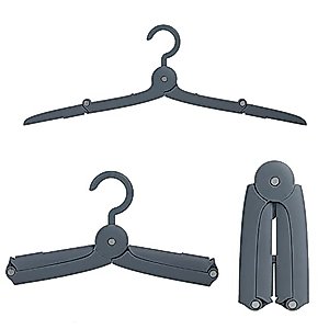3 Pcs Travel Hangers Foldable - Light Small Portable Hangers, Saving Suitcase Space Folding Clothes Hangers for Hotels or Travel (Gray), 3 hangers