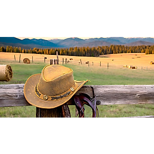 HADZAM Leather Cowboy hat Shapeable into Outback hat, Australian Hats for Men & Women (US, Alpha, Large, Brown)