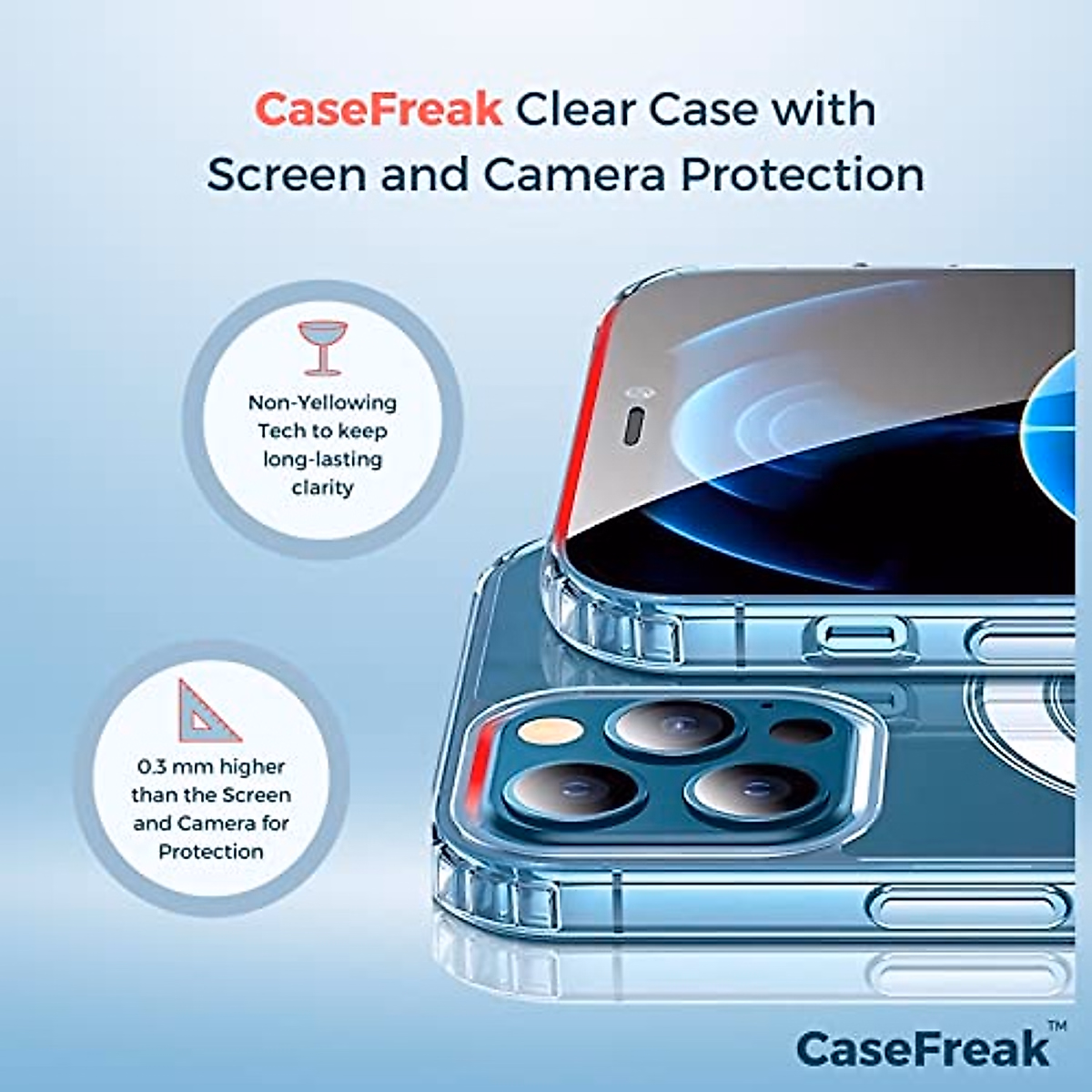 CASEFREAK Clear Case for iPhone 11 Pro Max with Magnetic Ring, Compatible with Mag-Safe Accessories, Slim Fit, Protective Case for iPhone 11 Pro Max (6.5" Screen)