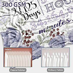 65th Birthday Gifts for Women, Gifts for 65 Year Old Womens Blanket, 65th Birthday Decorations Gifts Ideas for Her Wife Sister Mom Grandmother Friends, Cozy Soft Flannel Throw Blanket 50 X 60 in