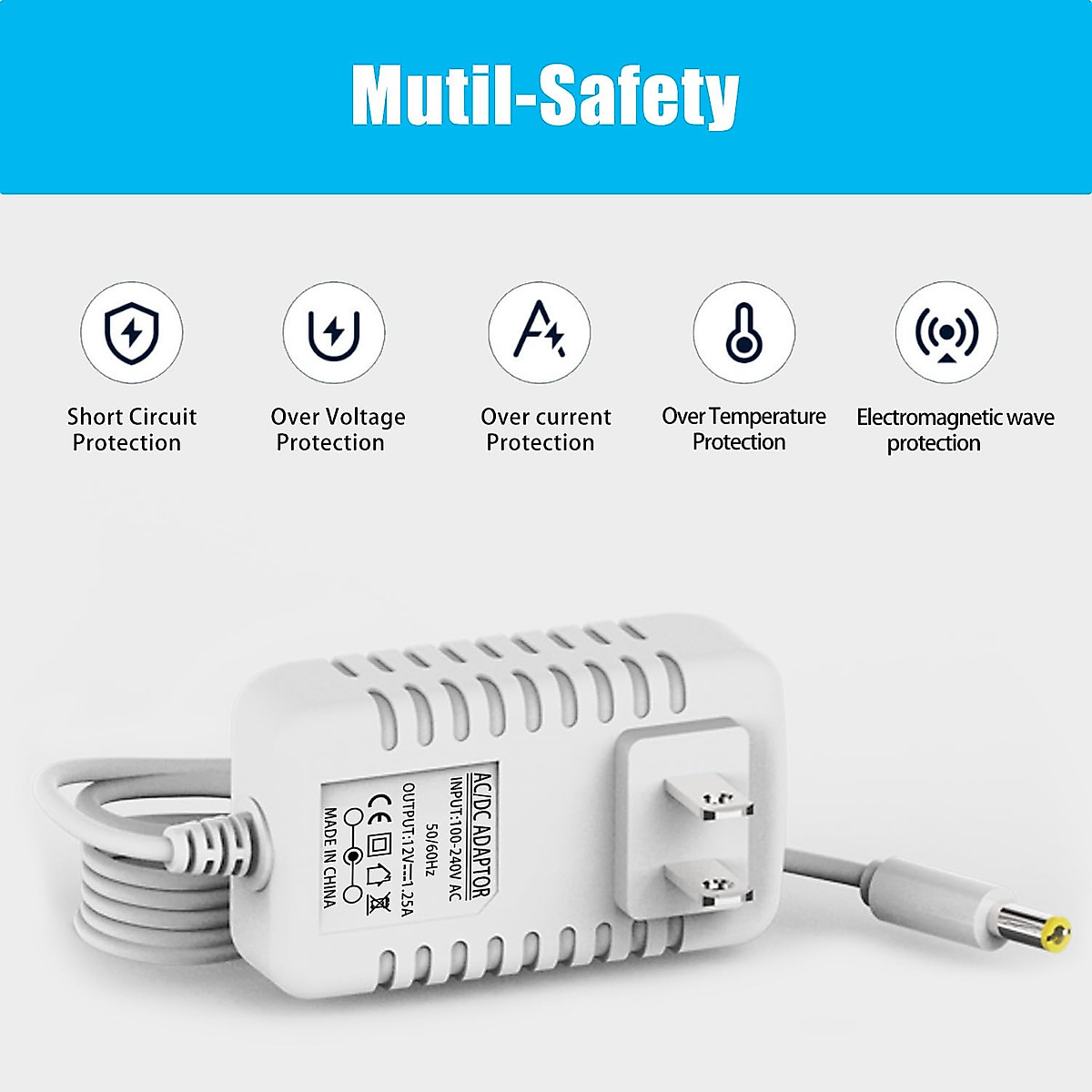 BOEEA 15W Power Cord Replacement for Alexa Dot 3rd Gen/4th Gen/5th Gen/Kids Edition/TV Cube/Show 5/ Echo Pop/C78mp8/GP92NB Charger, Adapter Charger Power Cord, 6.5Ft