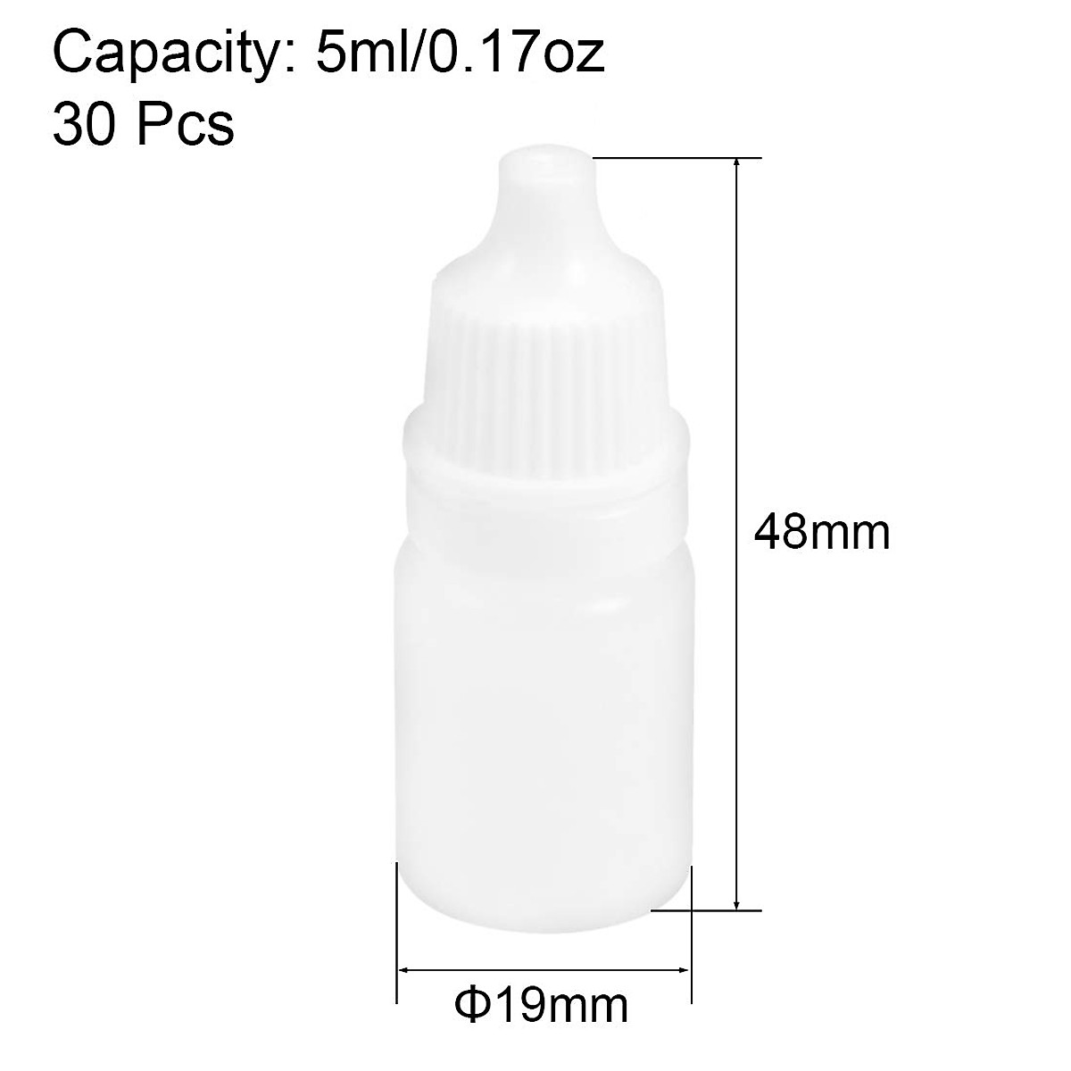 uxcell Plastic Dropper Bottle, 5ml/0.17oz Small Mouth Drop Bottles Empty Squeezable Eye Liquid Dropper Bottle 30pcs