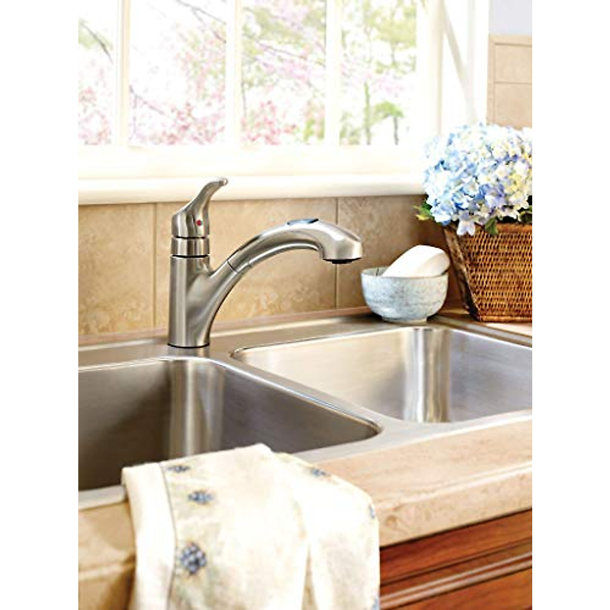 Moen, Spot Resist Stainless CA87316SRS Pullout Spray Faucet from the Renzo Collection, Size