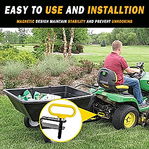 EilxMag Towing Hitch Set, Universal Heavy Duty Zero Turn Mower Trailer Hitch & Strong Neodymium Magnetic Lawn Mower Trailer Hitch Pin with 2 Bolts -1/2'' R-Clip (Combo Pack,Yellow＋Black)