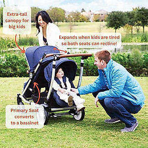 Austlen Entourage 2.0 Double Stroller in Navy (Also Available in Black)