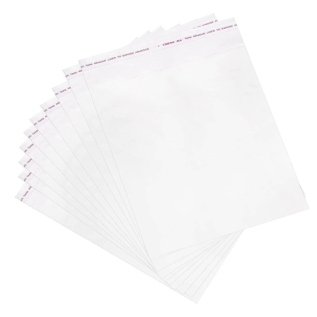 uxcell 100Pcs Clear Cello Bags, 11" x 16" Plastic Self Sealing OPP Cello Treat Bags Cello Poly Bags for Packing Cookies Candy Jewelry Gifts, Clear