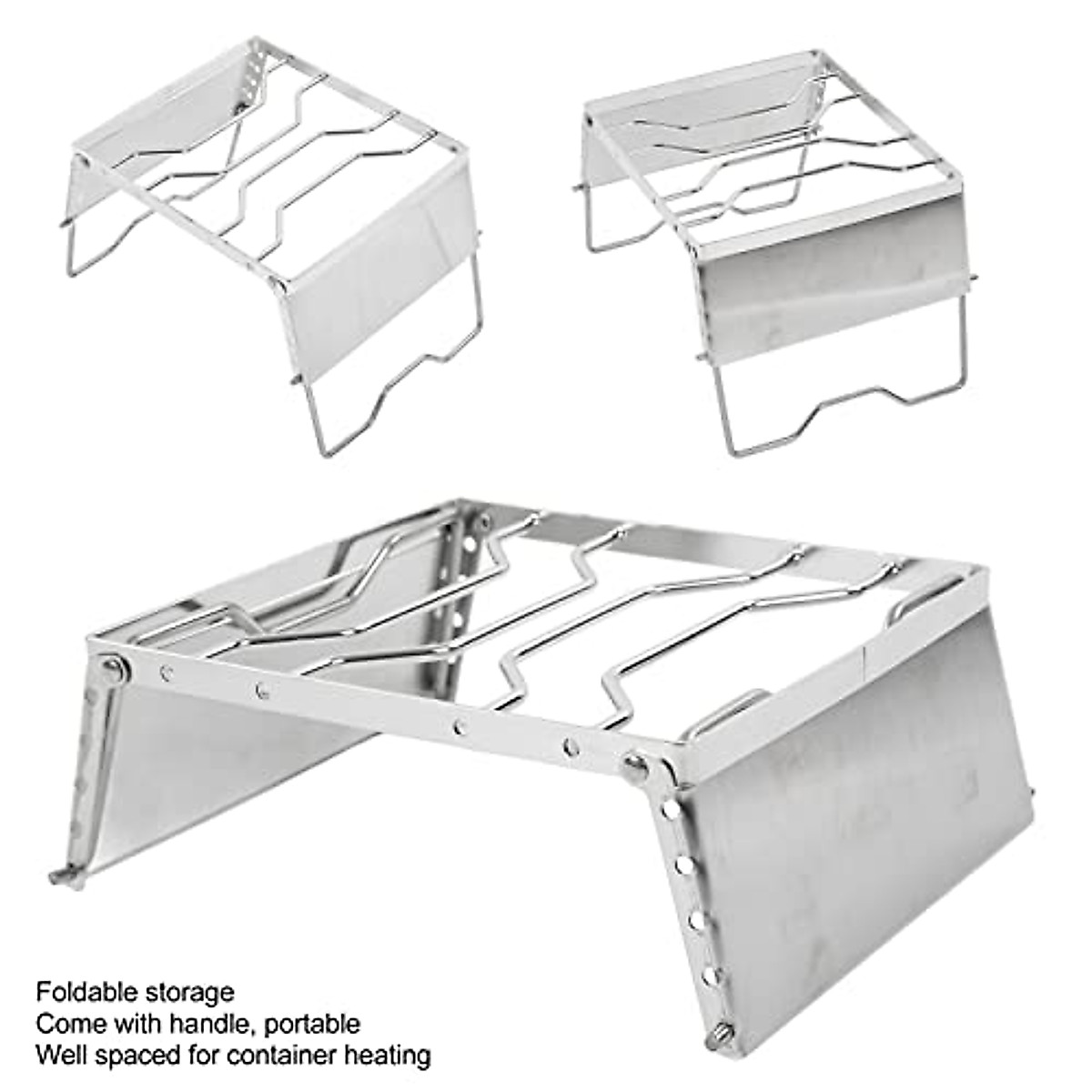 Folding Campfire Grill, Mini Stainless Steel Camping Grill Grate, Ultralight Campfire Stand-Portable Grill Grid for Outdoor Camping Cooking