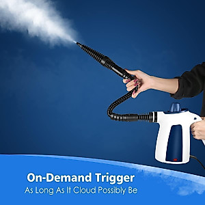 Handheld Steam Cleaner, Pressurized Steam Cleaner Fast Heating Time with Safety Lock and 9 Accessory, Multi-Surface Steam Cleaner with Chemical Free for Home Use, Upholstery, Car, Floor and Tile