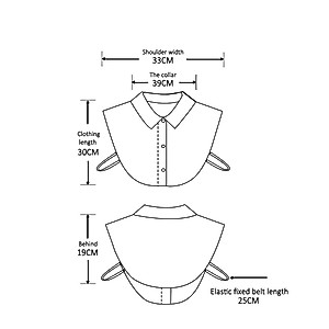 Vpang Women's Stylish Detachable Half Shirt Blouse False Collar Plaid Shirt Collar Fake Collar Dickey Collar (Blue)