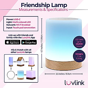 Friendship Lamps by LuvLink | Modern Long Distance Lamp - Send colors on the go, create a secret code, unlimited colors and connections (Set of Two)