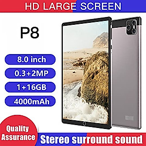 HD 8-inch Tablet Android 5.1 System Display 8-core Processor 1GB Ram and 16GB ROM 4000mah Built-in WiFi Bluetooth Voice Call Learning Writing Tablet 1Pcs (Gray)