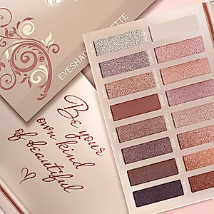 Best Pro Eyeshadow Palette Makeup - Matte Shimmer 16 Colors - Highly Pigmented - Professional Nudes Warm Natural Bronze Neutral Smoky Cosmetic Eye Shadows