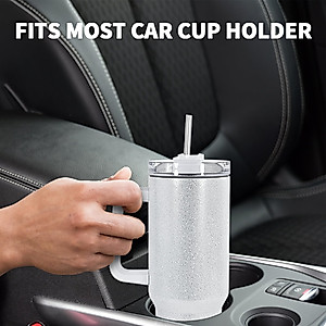 Icesip 40oz Sublimation Tumblers with Handle Lid Straw 20 Pack Stainless Steel Insulated Tumblers Blanks Water Bottle Travel Cups for Party Home Driving Office