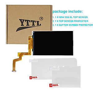 Replacement Top Screen for New 2DS XL, YTTL Replacement Parts Accessories Upper Screen LCD Display for New Nintendo 2DS XL/ LL System Games Console